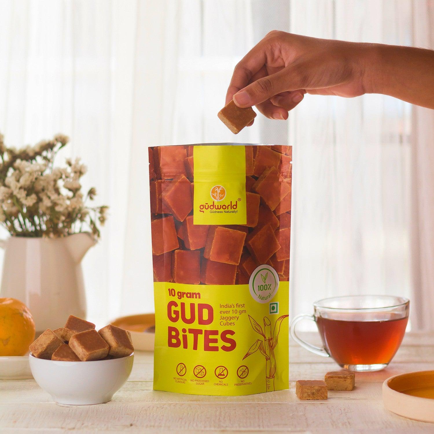 Buy Natural Jaggery Cubes (Gud Bites) 250g Online – gudworld